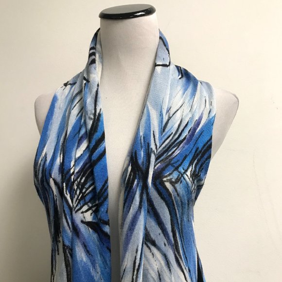 Adore | Sweaters | Adore Abstract Blue White Hand Painted Duster ...